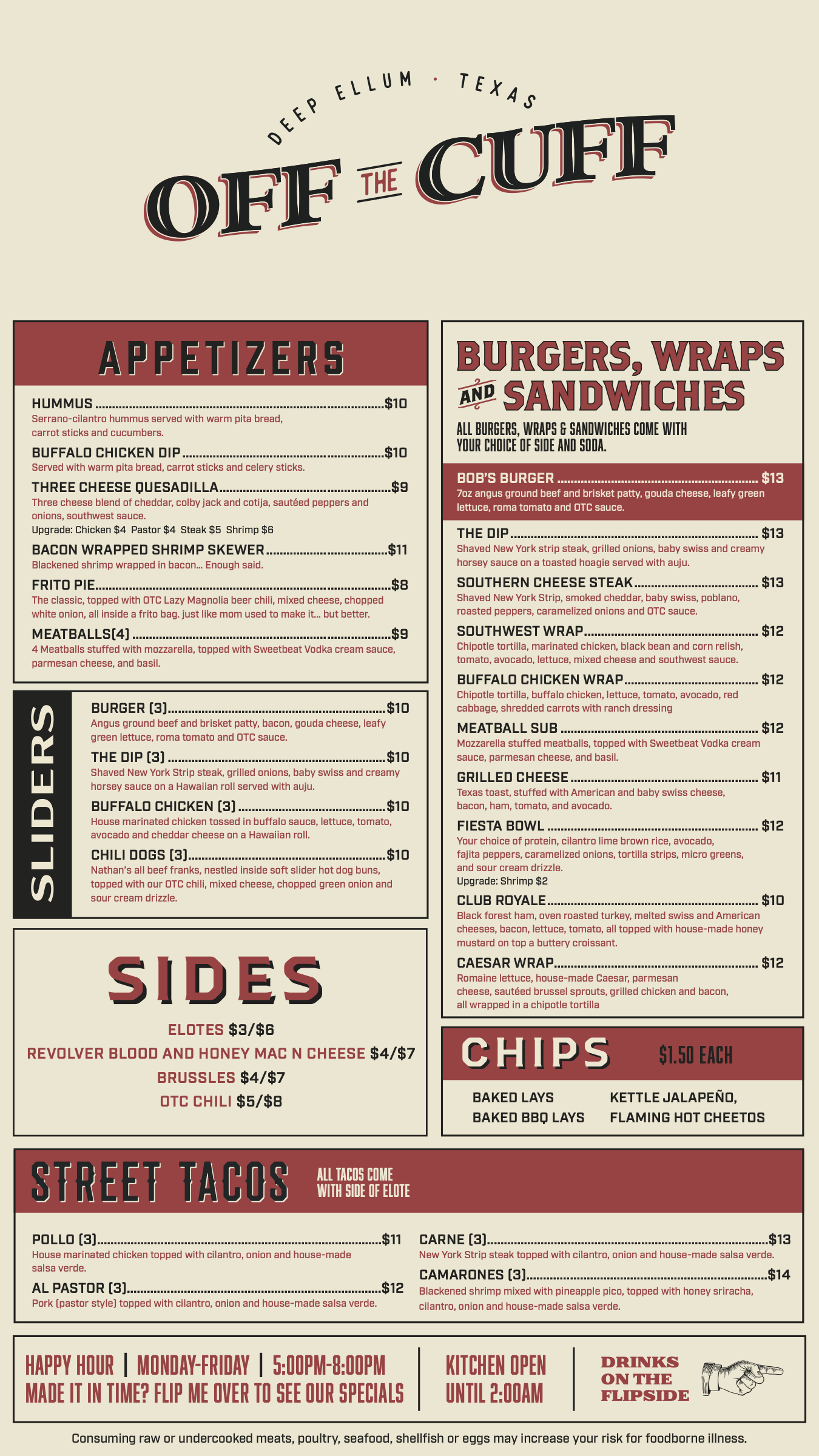 Deep Ellum Sports Bars | Late Night Food | Happy Hour | Off The Cuff